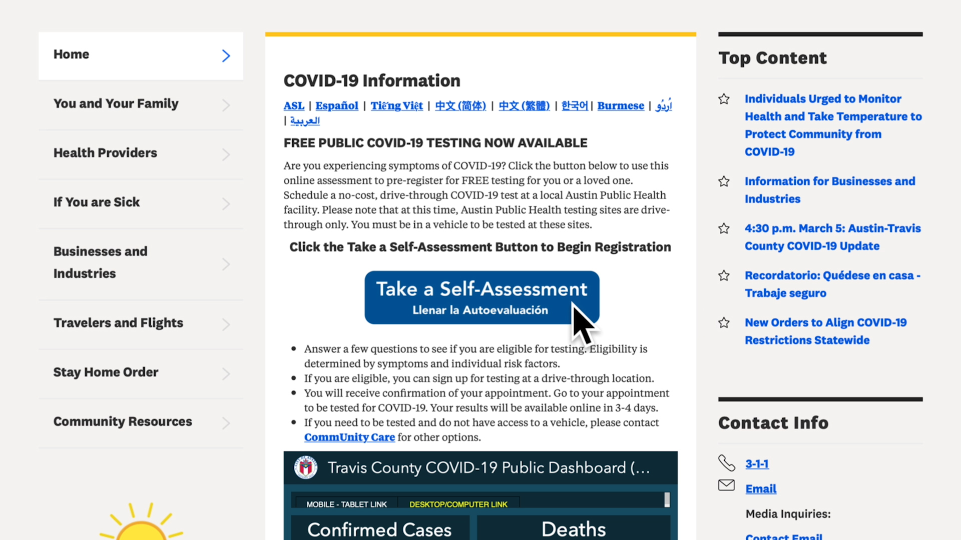 FREE Drive-thru COVID-19 Testing Available through Austin Public Health ...